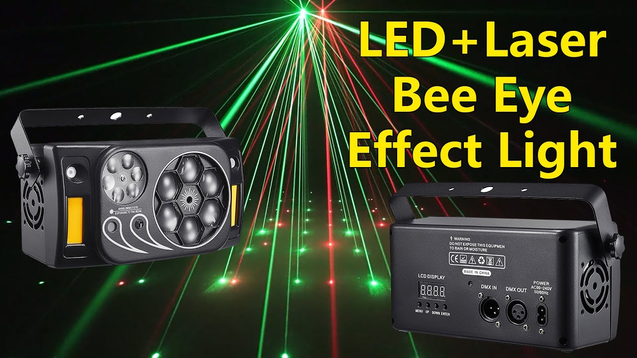 LED+Laser Bee Eye Effect Light - YouTube