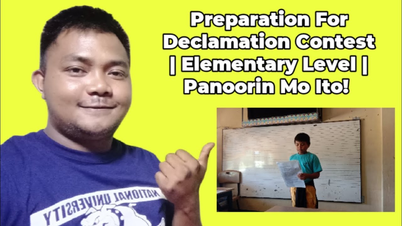 Preparation For Declamation Contest | Elementary Level | Filipino ...