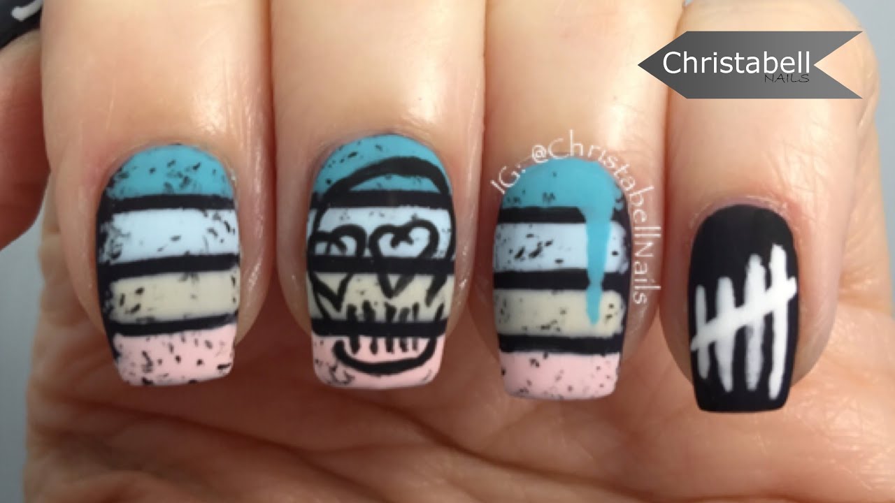 5SOS Nails (5 Seconds of Summer) Tutorial - YouTube