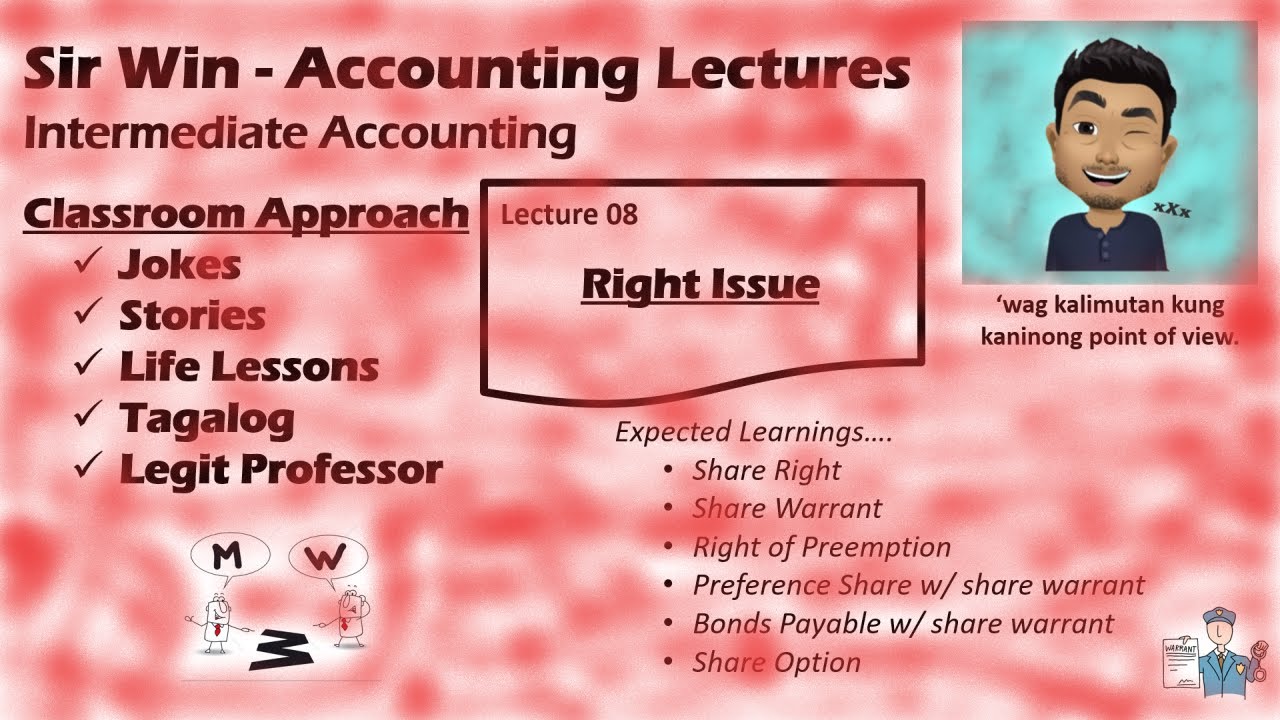 Lecture 08: Right Issue. Corporation Accounting. [Intermediate ...