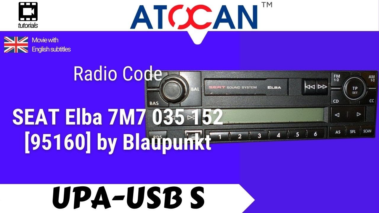 SEAT Elba 7M7 035 152 [95160] by Blaupunkt - Reading Radio Code by UPA USB-S - YouTube