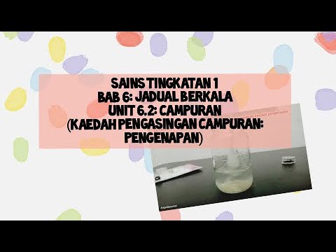 PdPR Sains Tingkatan 1 |Kaedah Pengasingan Campuran: Pengenapan| - YouTube