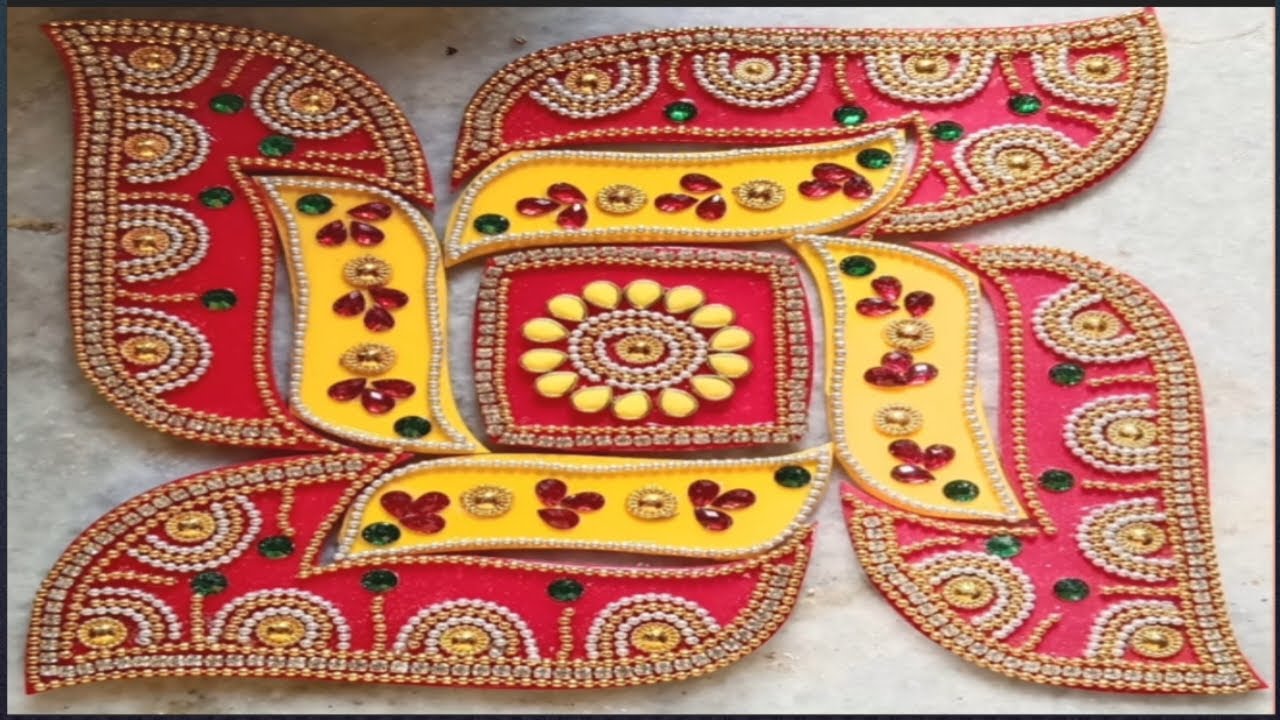 acrylic Swastik decoration l easy swastik designs l how to make swastik ...