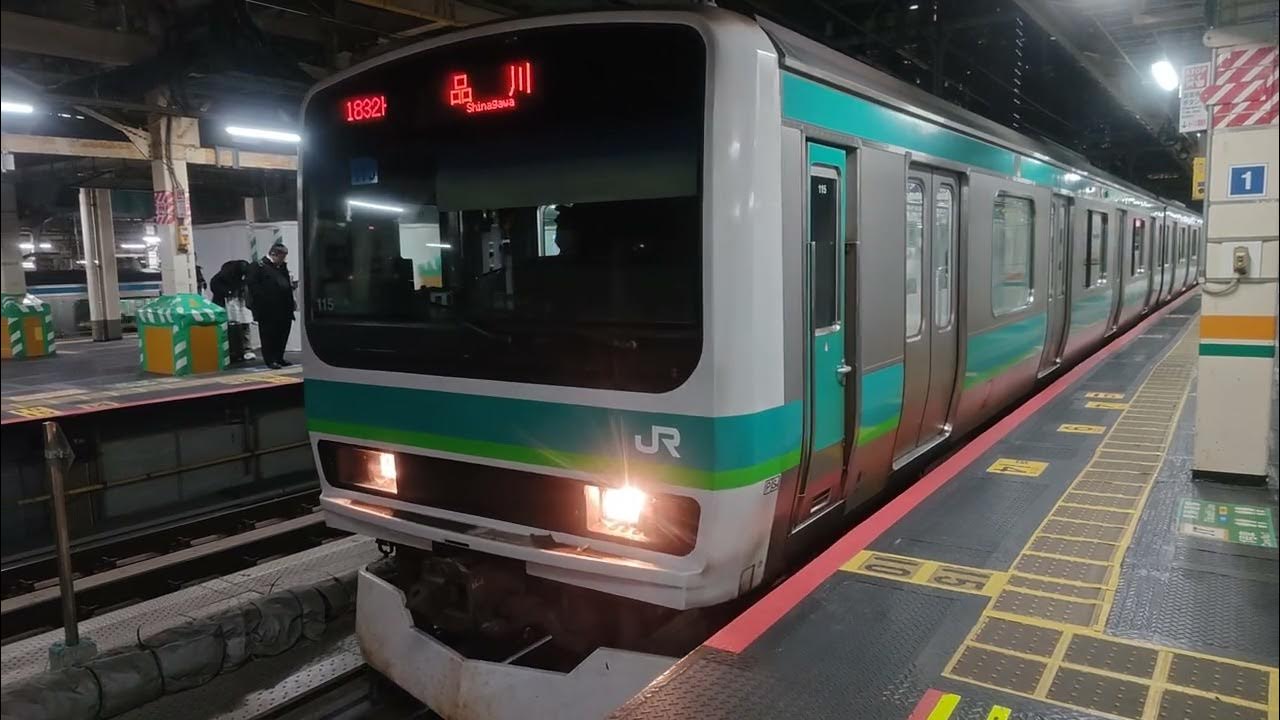上野東京ライン E231系1000番台、0番台、E531系0番台 到着〜発車 - YouTube