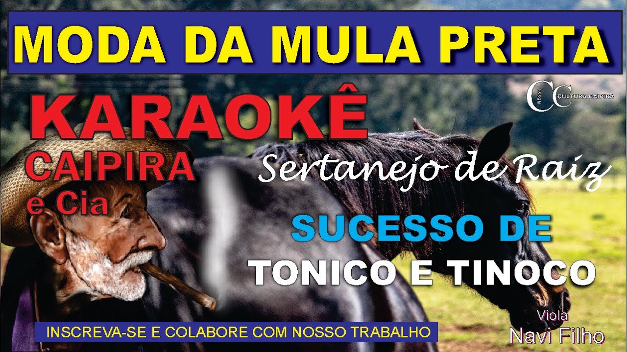 MODA DA MULA PRETA (KARAOKÊ) SUCESSO ANTIGO DE TONICO E TINOCO e RAUL TORRES E FLORENCIO - YouTube