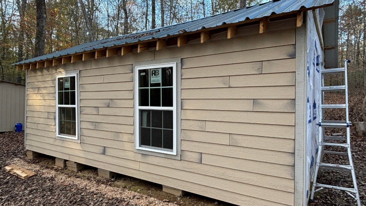 Off-Grid Cabin Build | Part 14 | Siding Begins, Ledger Boards, Trim ...
