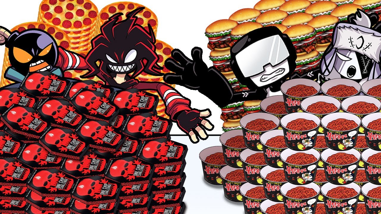 1 VS 100 Layers food Challenge Friday Night Funkin Mukbang Animation ...