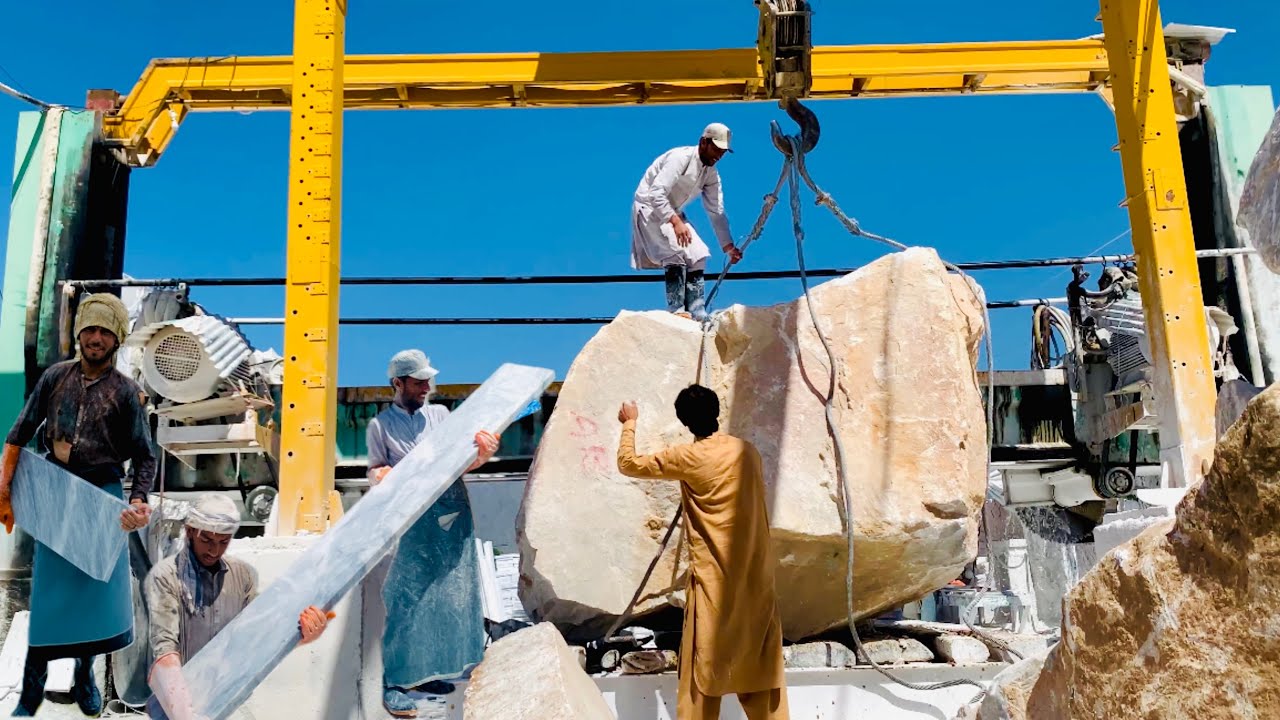 Awesome Process of Huge Truck Unloading Stone In The Factory & Making ...