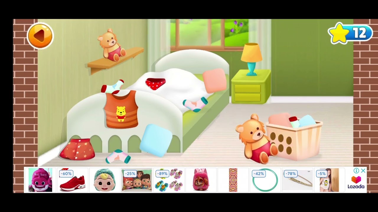 Playing Panda kute game. (A.k.a. Cleaning up the house) - YouTube