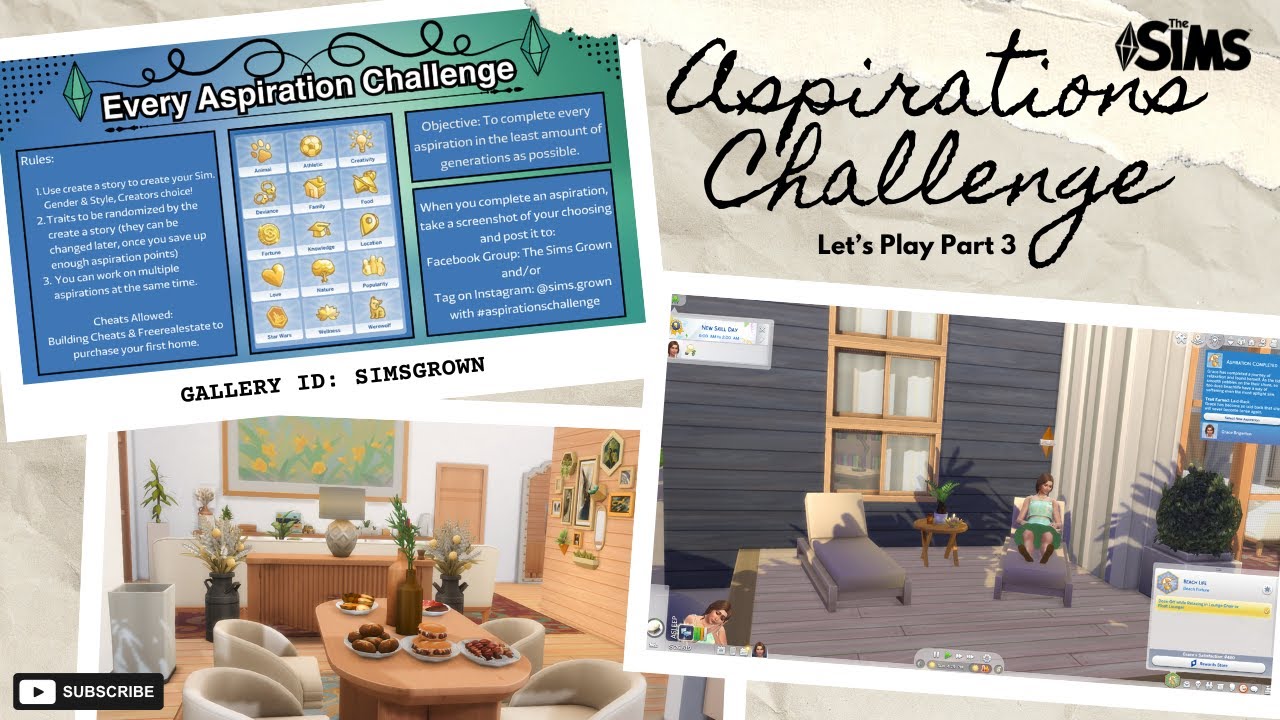 The Sims 4 | Aspirations Challenge Let's Play 3 | The Sims Grown - YouTube