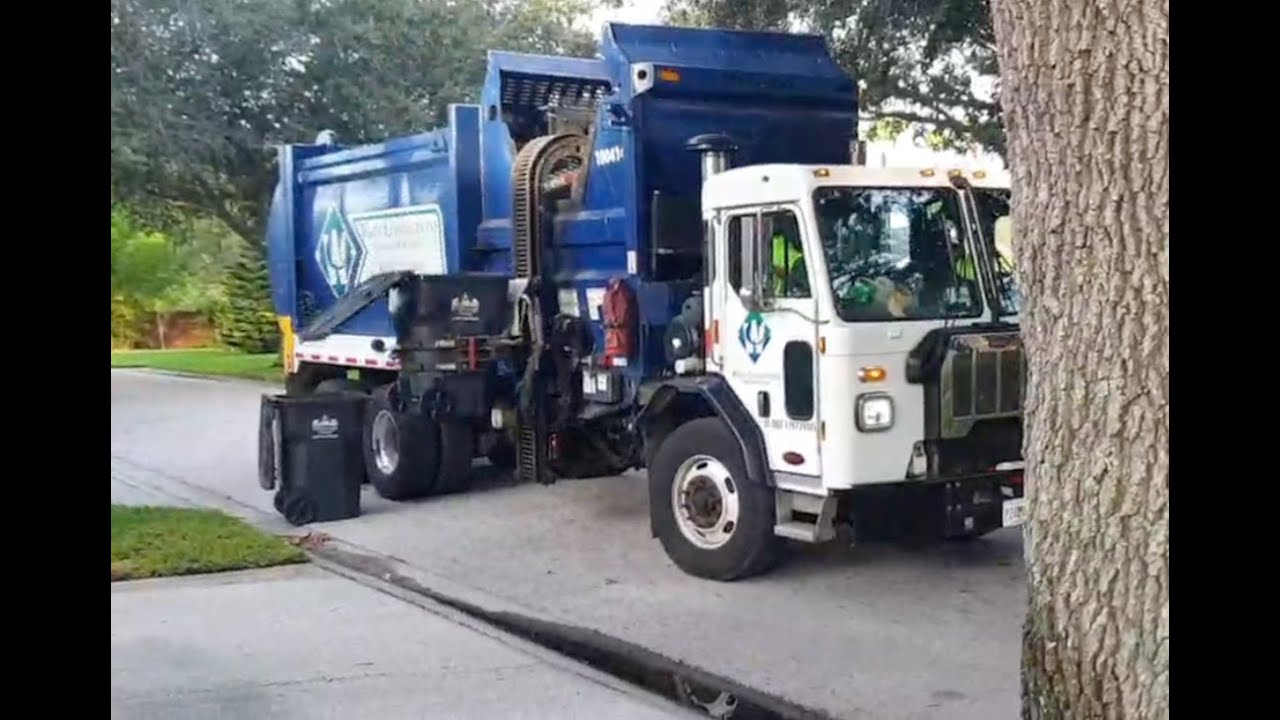 Automatic garbage collection 我家小区用全自动垃圾车收取垃圾 - YouTube