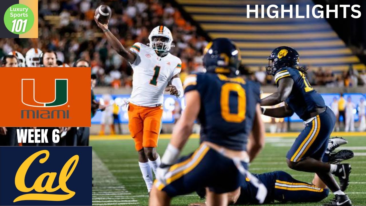 Miami Hurricanes vs California Golden Bears Highlights Football - YouTube