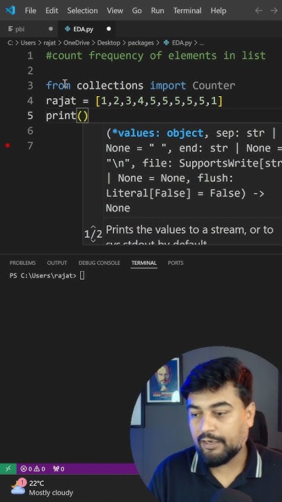 How to count the frequency of elements in a list #ytshorts #python #youtubeshorts - YouTube