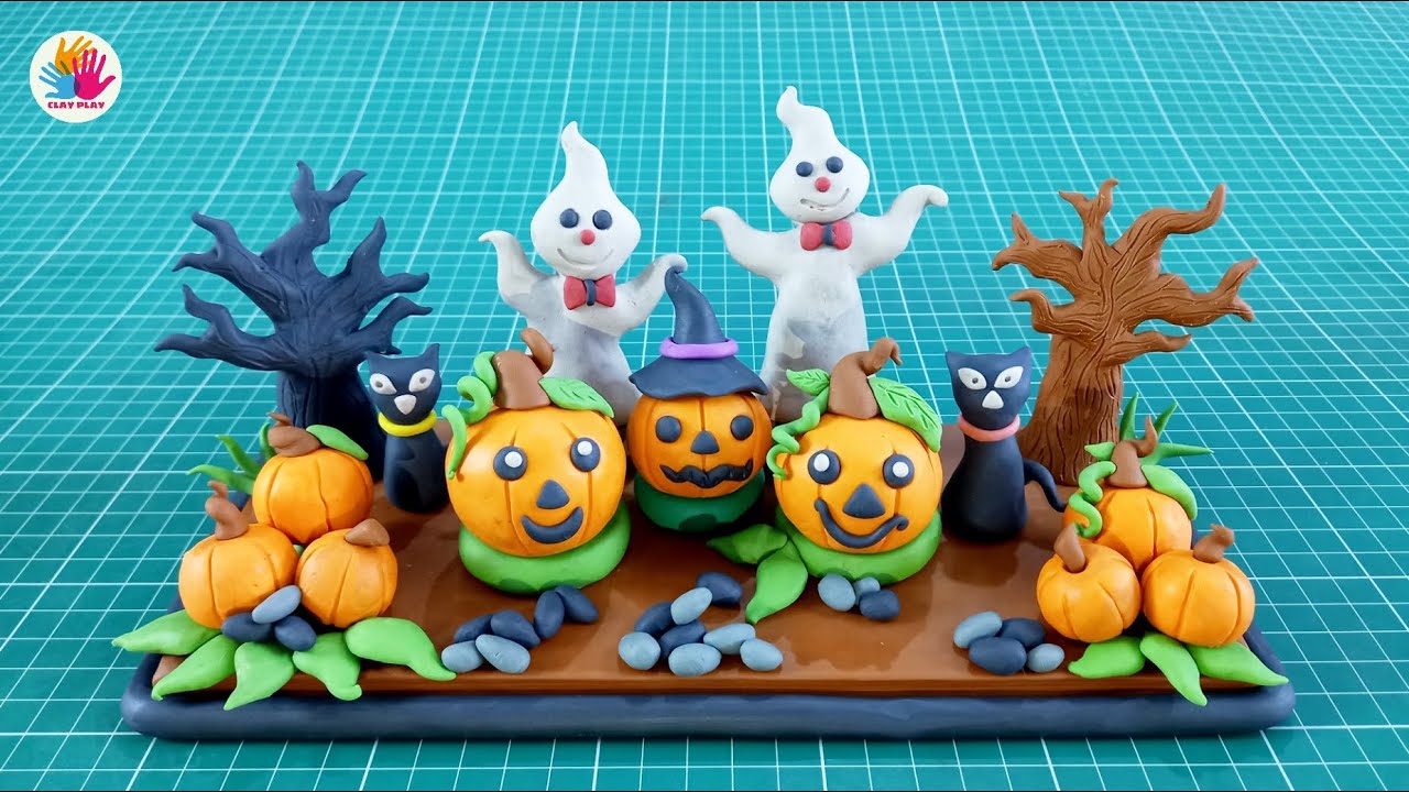 Halloween Pumpkins with clay/ Halloween Decoration Ideas/ Clay ...