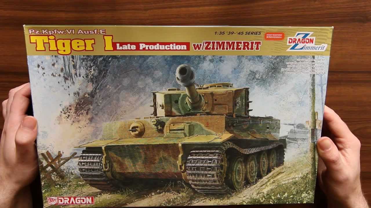 Dragon Tiger 1 Ausf E Late Production W Zimmerit Unboxing - YouTube