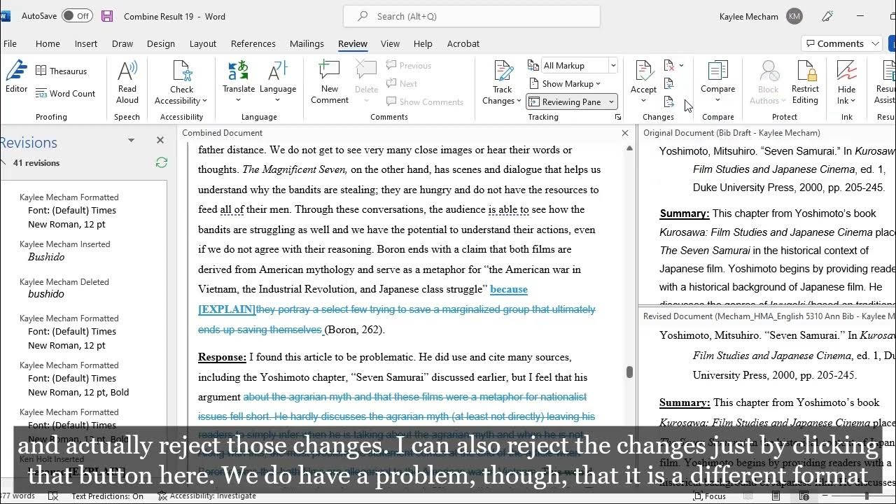 Microsoft Word Version Control - YouTube