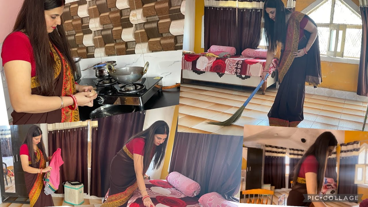 First time in saree🥻guys साड़ी पहनकर घर का काम कैसे निपटाया देखिए॥daily ...
