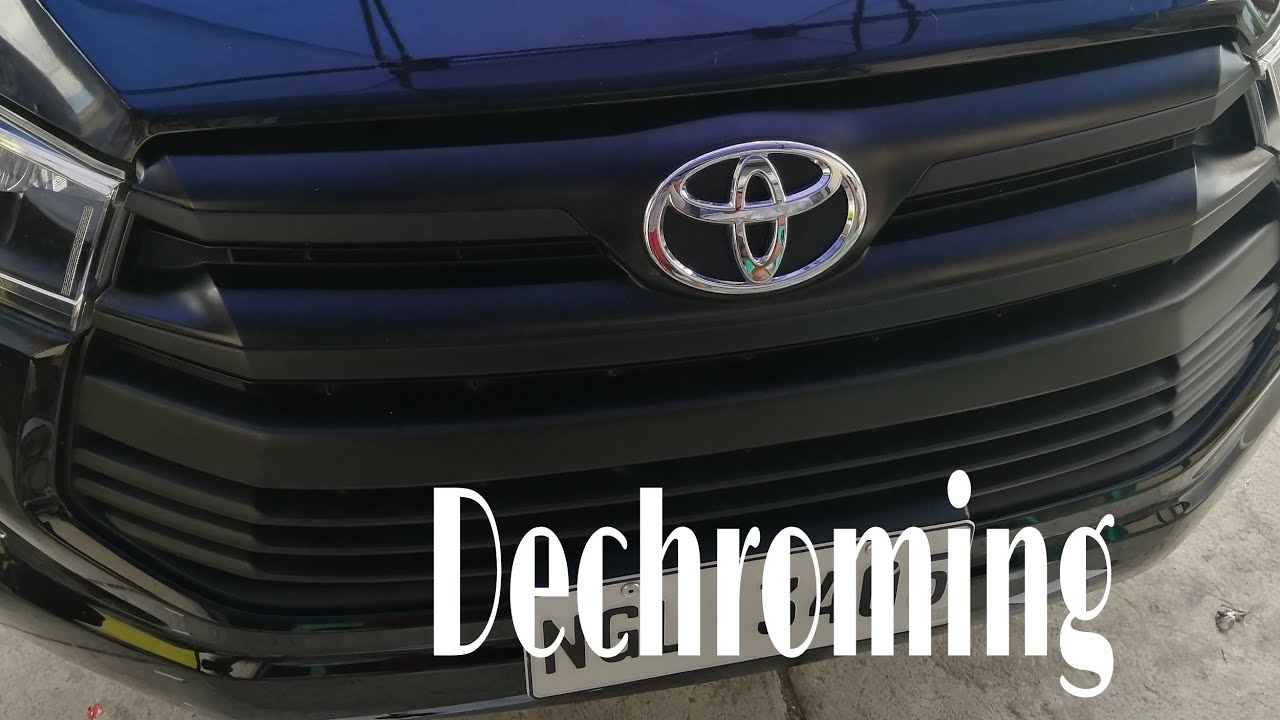 Toyota innova front grill dechrome - YouTube