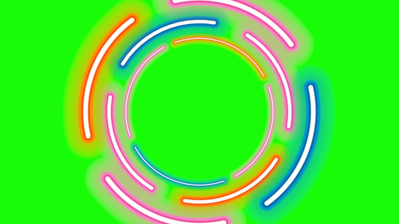 [free green screen] free green screen round neon light. # ...