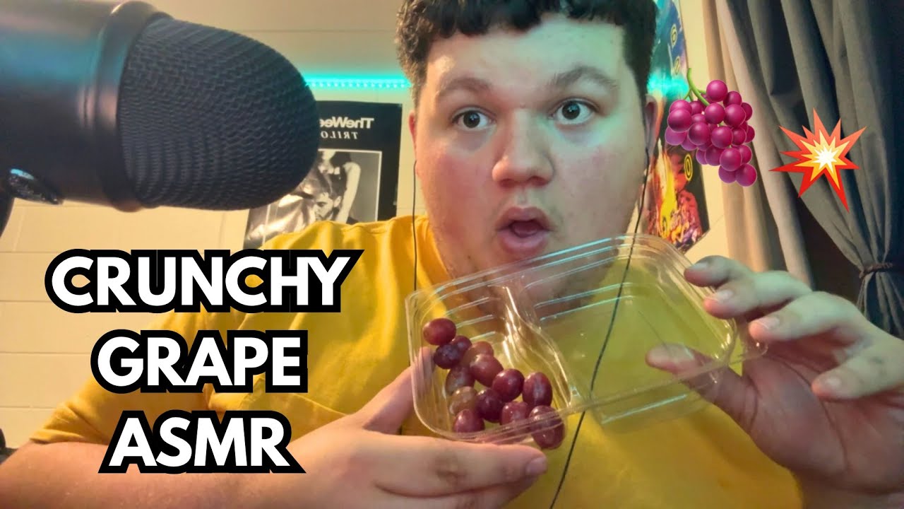 SUPER CRUNCHY Grape Eating ASMR 🍇🤯 - YouTube