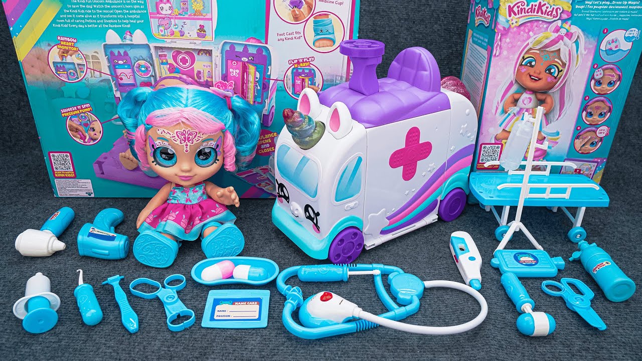 82 Minutes Satisfying Unboxing Cute Blue Ambulance Doctor Play Set ...