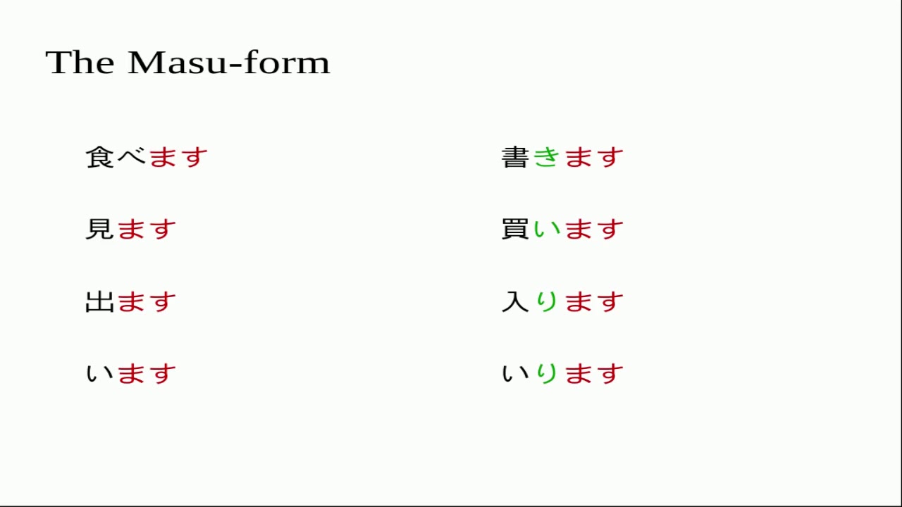 Shaun's Japanese - Lesson 4.5 - Conjugations in The Polite Form - YouTube