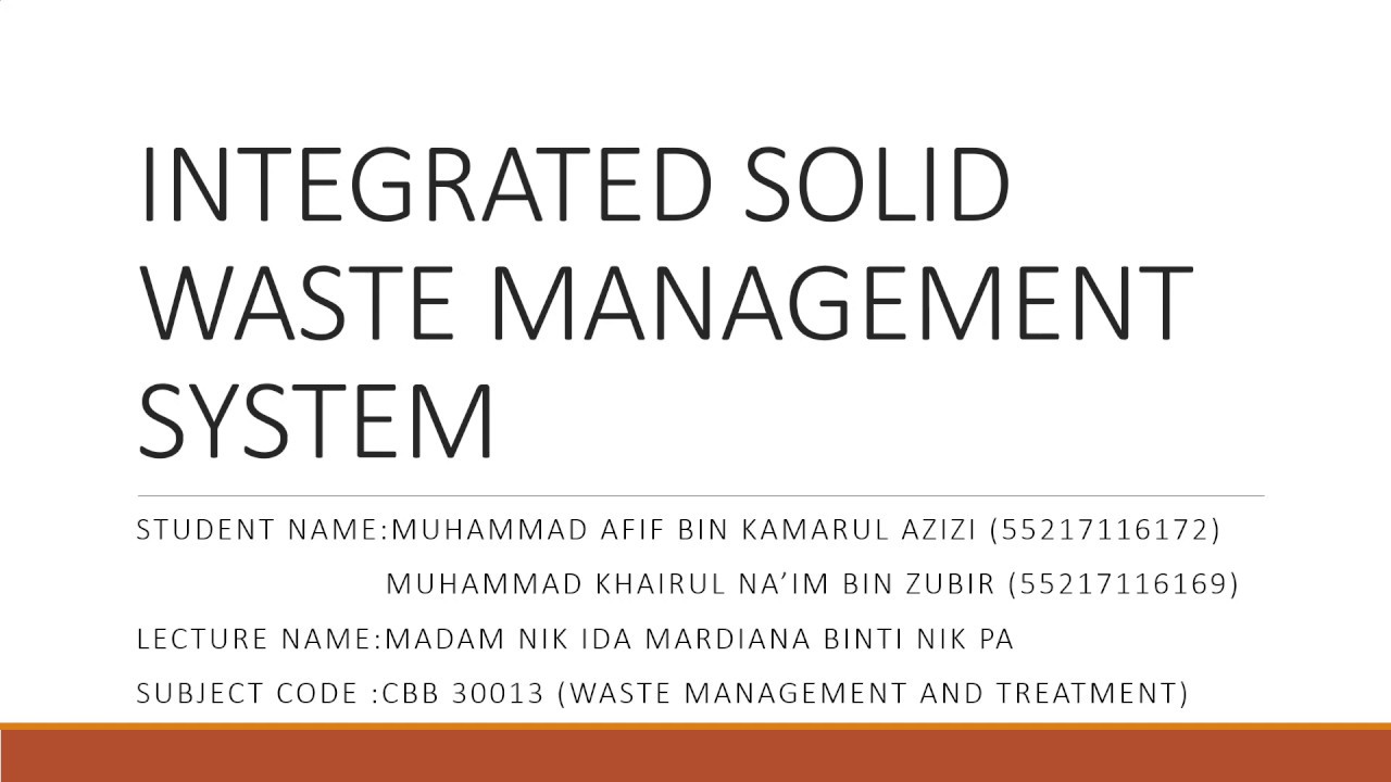Integrated Waste Management System - YouTube
