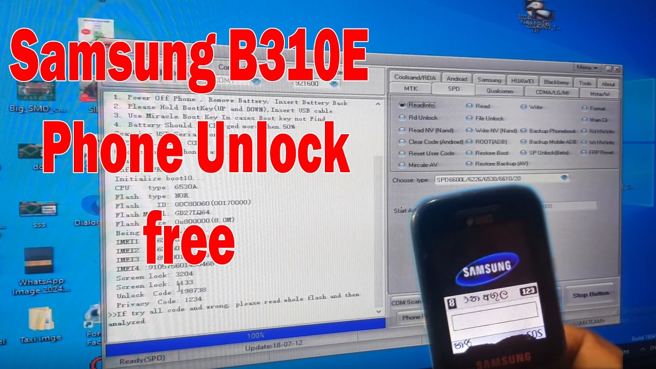 Samsung B310E Phone Unlock /samsung b310 free unlock tool - YouTube