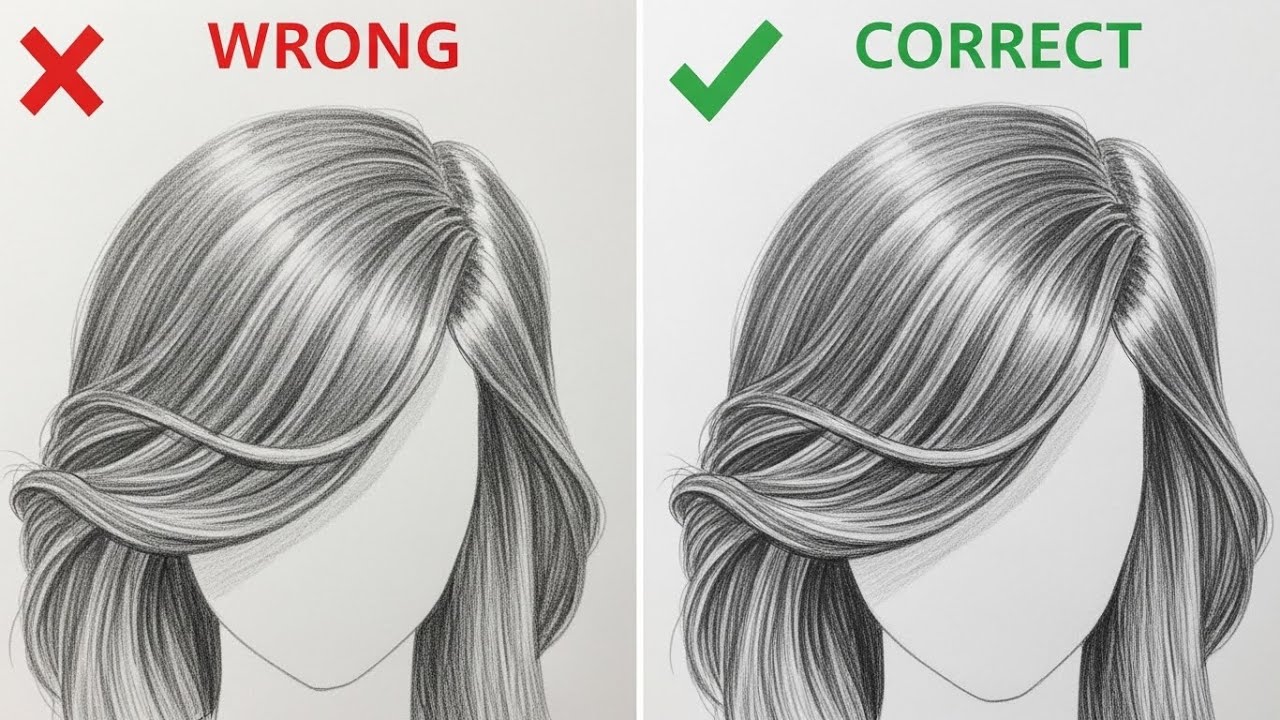 Hair Drawing Tutorial for Beginners | Easy Step-by-Step - YouTube