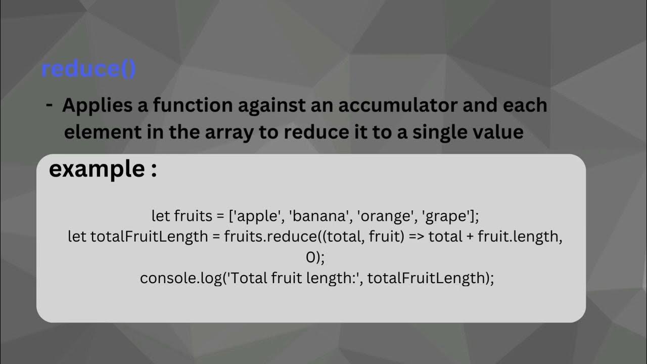 Exploring Advanced Array Methods in Modern JavaScript - YouTube