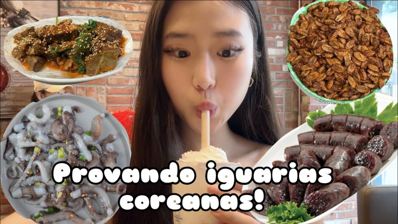 Tudo que comi na feira coreana! 2 / polvo vivo, pulmão de vaca ...