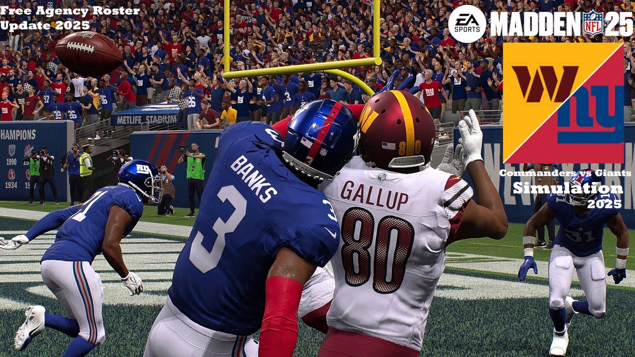 Madden 25 Michael Gallup Commanders vs Jameis Winston Giants Sim ...