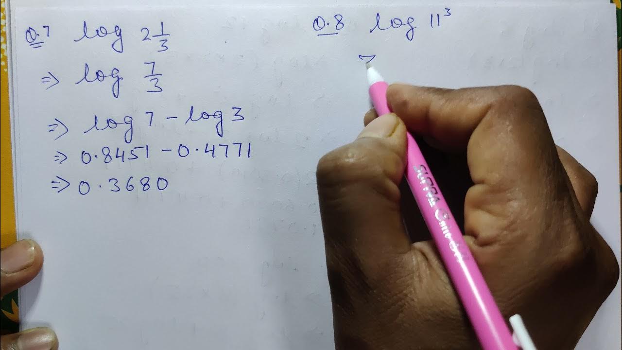 LOGARITHM CLASS 9 ICSE CHAPTER 7 EXERCISE 7 C Q.NO. 1-13 - YouTube