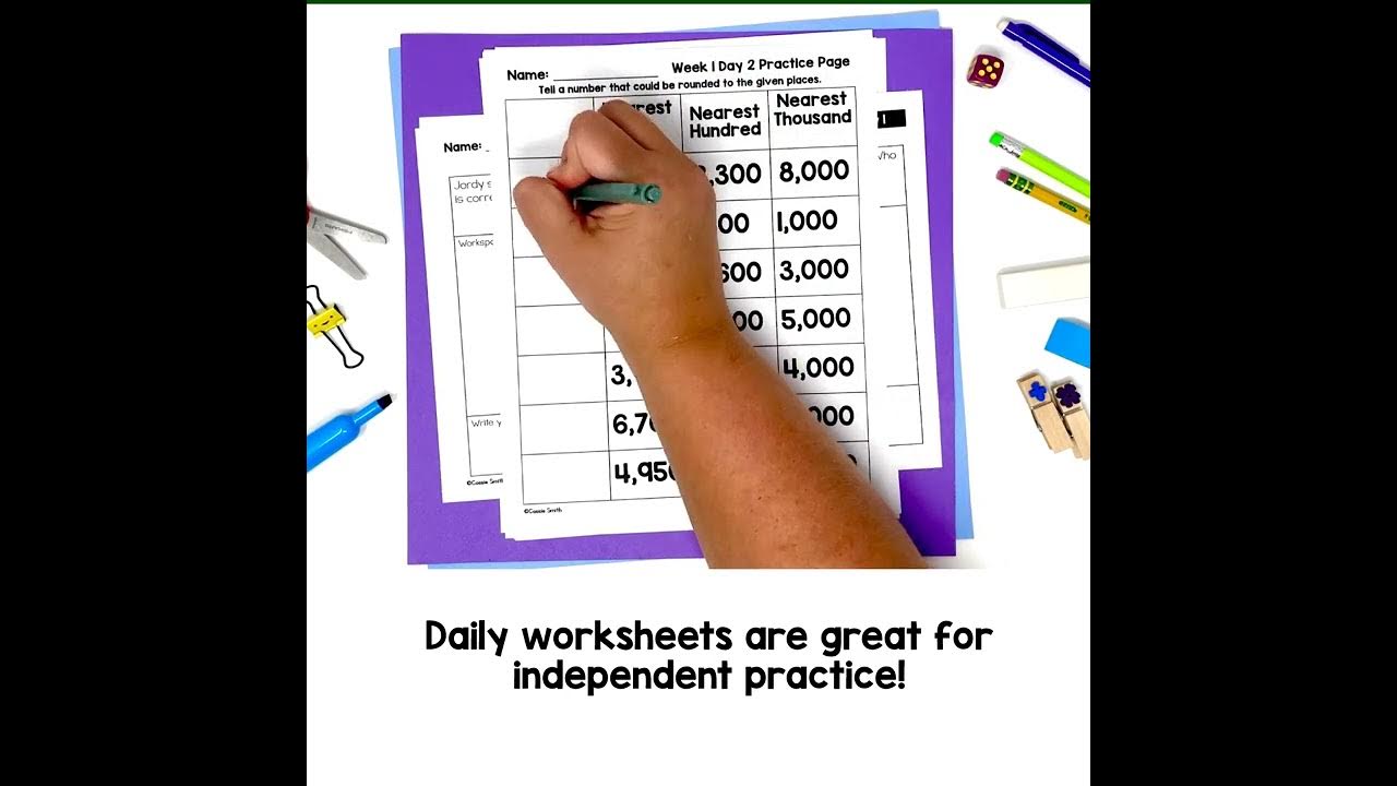 Teaching 4th Grade Rounding Large Numbers Worksheets Activities 4.NBT.3 ...