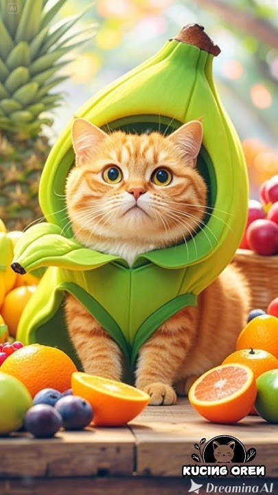 KUCING OREN PAKE KOSTUM PISANG - YouTube