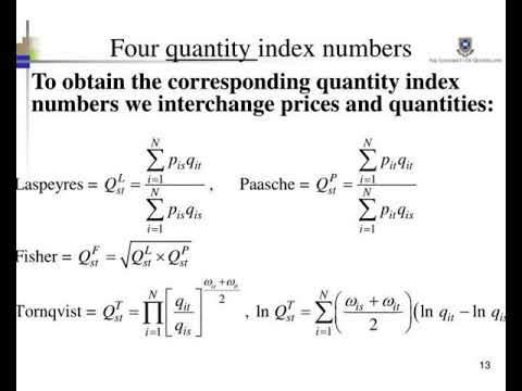 efficiency and productivity measurement index numbers - YouTube