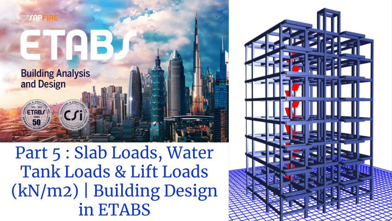 ETABS Tutorial Part 5 : Slab Loads, Water Tank Loads & Lift Loads (kN ...