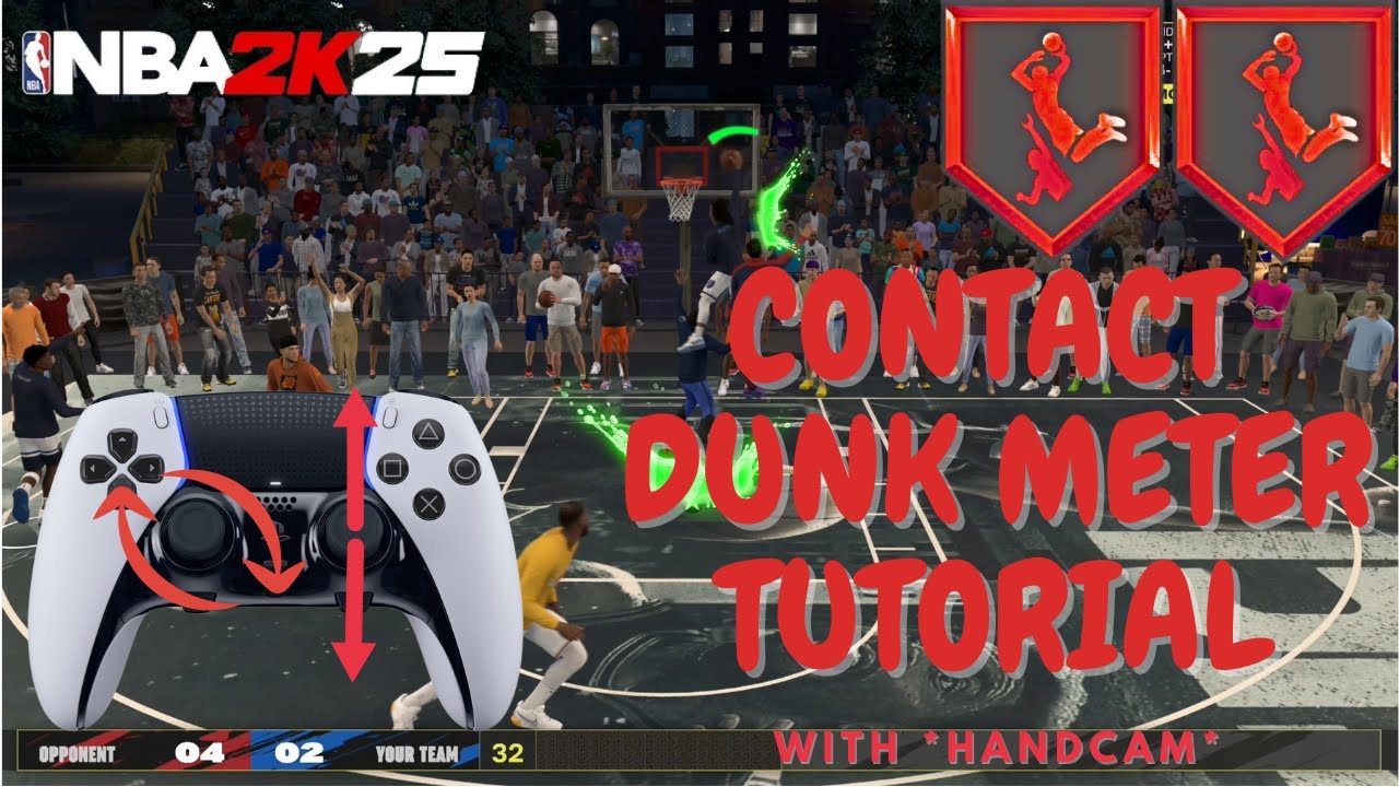 HOW TO GET *CONTACT DUNKS* WITH DUNK METER EASY | HANDCAM TUTORIAL ...