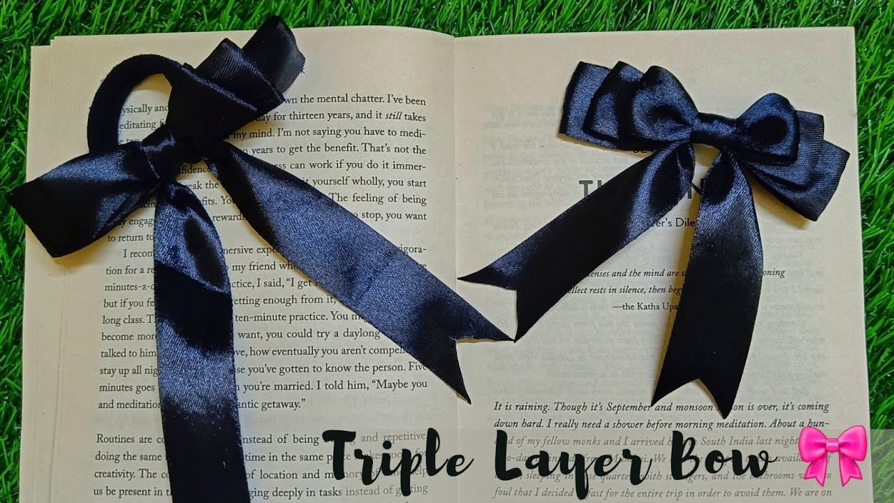 Triple Layer Bow Hair Tie / How to make a perfect Ribbon Bow / Quick ...