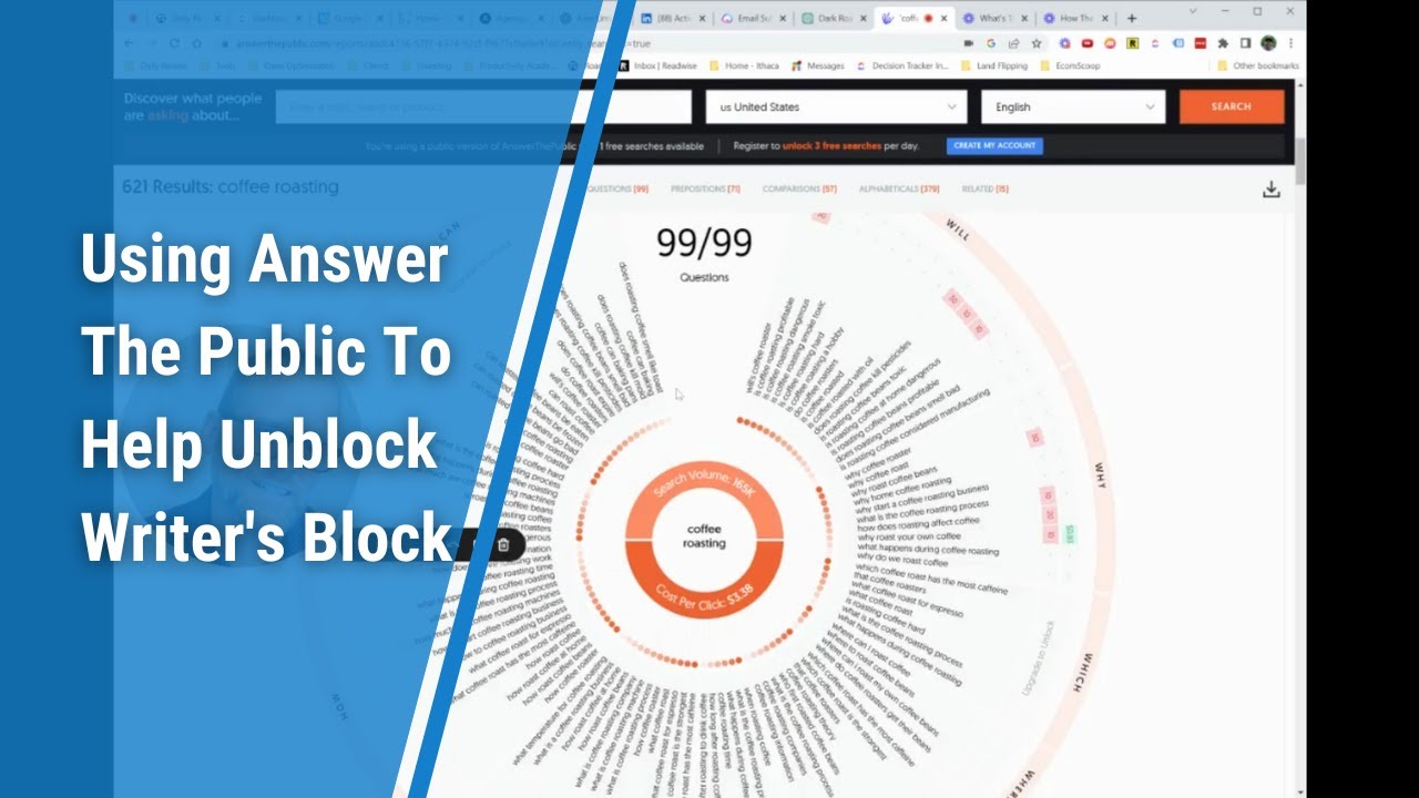 Using Answer The Public To Help Unblock Writer's Block - YouTube
