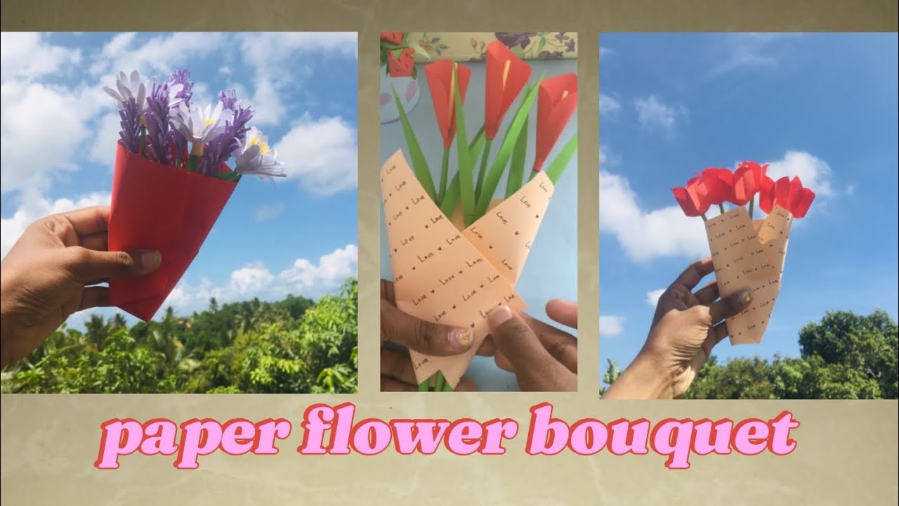 3 ideas / DIY Paper Flower Bouquet Tutorial / How to Make Flowers ...