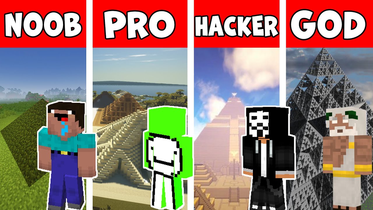 Minecraft Battle: TRIANGLE PYRAMID HOUSE BUILD CHALLENGE / NOOB vs PRO ...