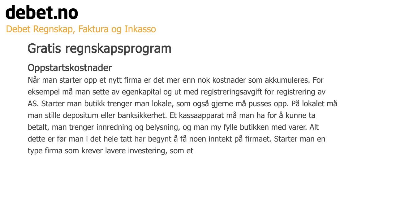 Gratis regnskapsprogram - Debet Regnskap - YouTube