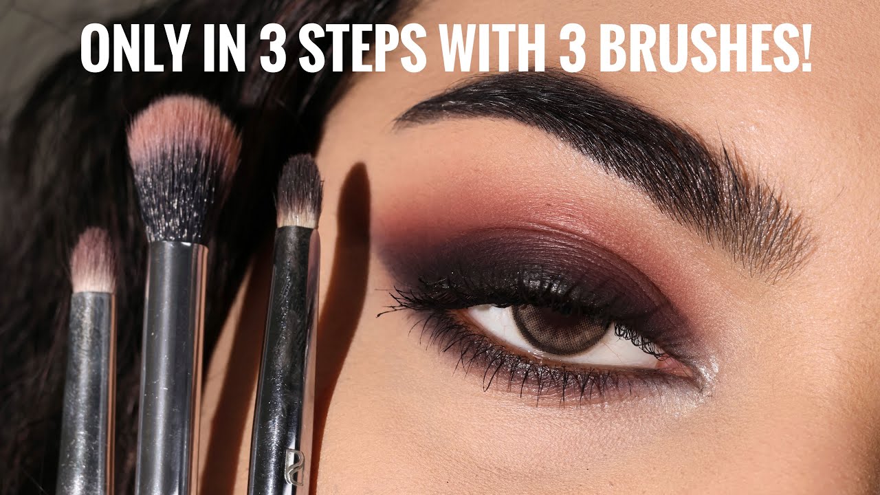 SUPER GLAM BROWN FELINE EYE IN 3 STEPS with 3 brushes FOR BEGINNERS ...