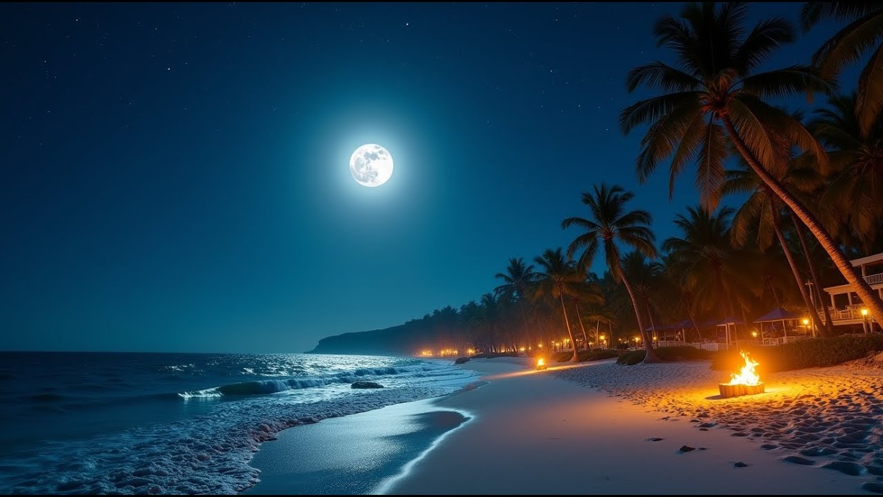 Beautiful Relaxing Peaceful Piano Music with Calm Night Ocean Waves 🌙 ...