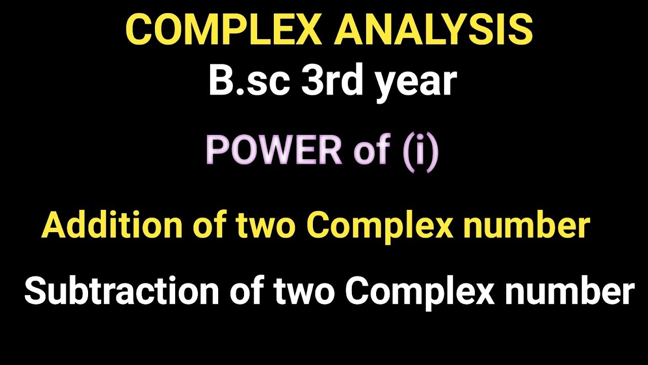 B.sc 3rd year | Complex analysis | Complex number | @Interactiveclasses123 - YouTube
