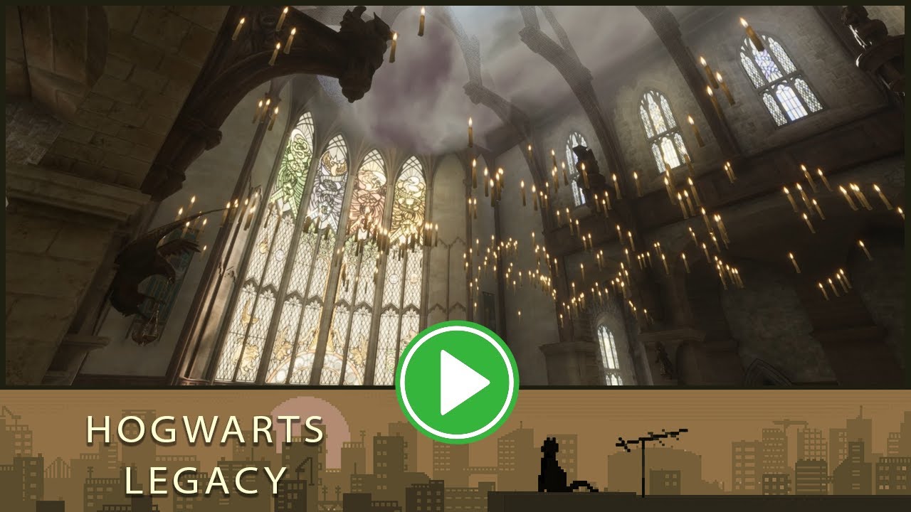 Hogwarts Legacy - The Great Hall 1hr (Day & Night Cycle) - YouTube