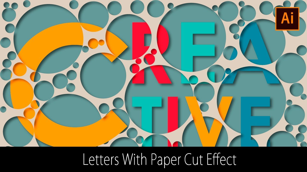 design of letters with paper cut effect | adobe illustrator tutorial ...