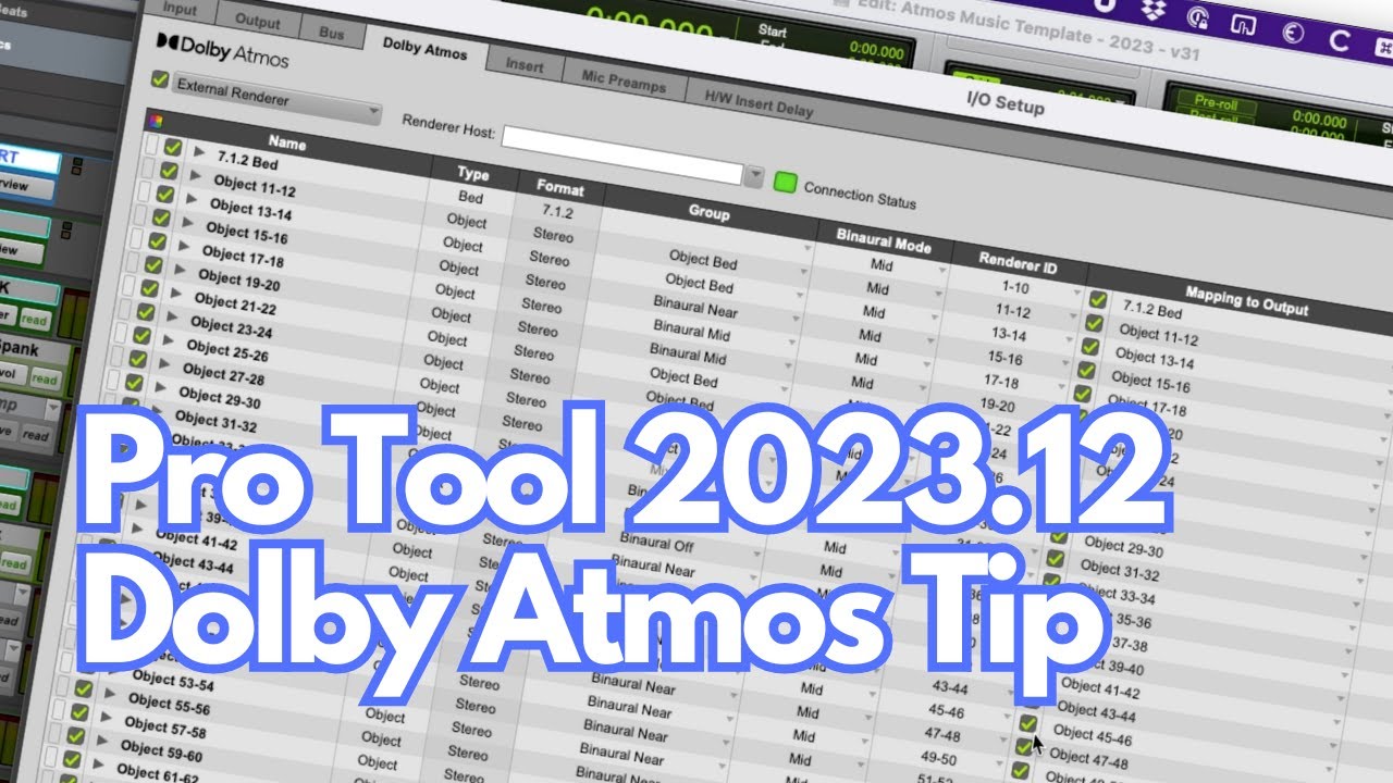 Pro Tools 2023.12 Dolby Atmos Renderer Tip - YouTube