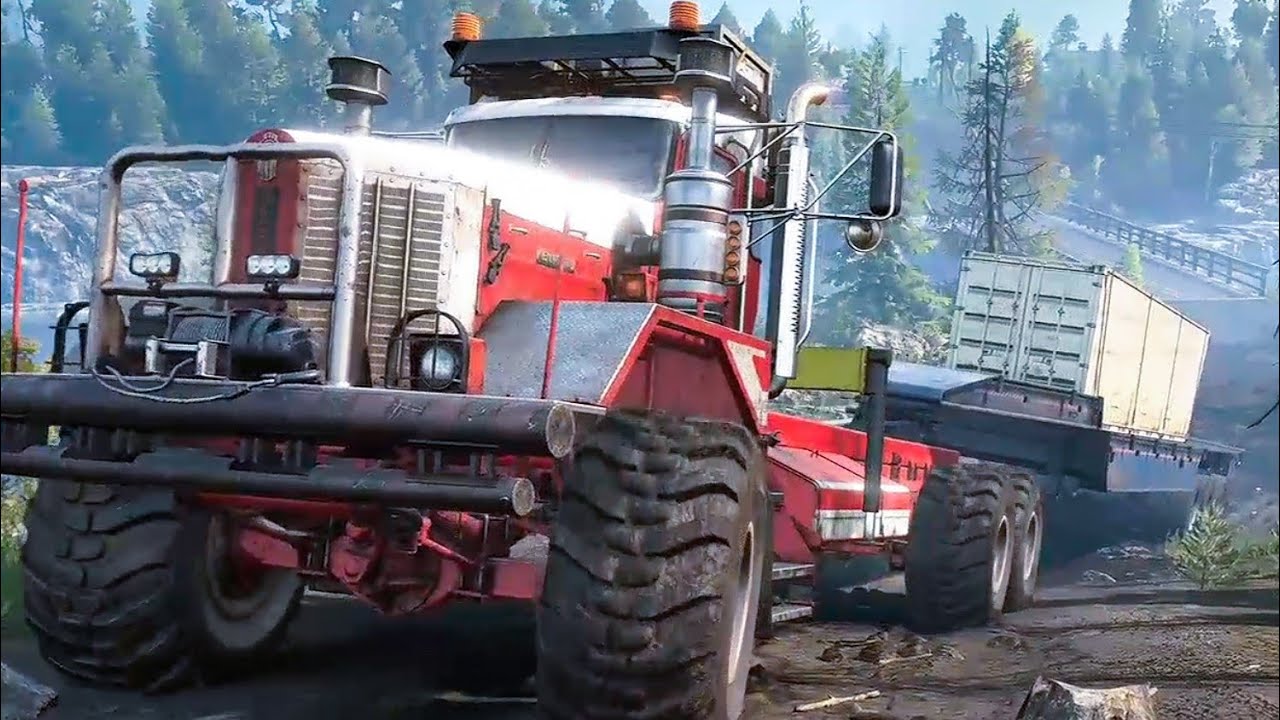 OVER SIZE CARGO CONTAINER TRANSPORT | snowrunner - YouTube